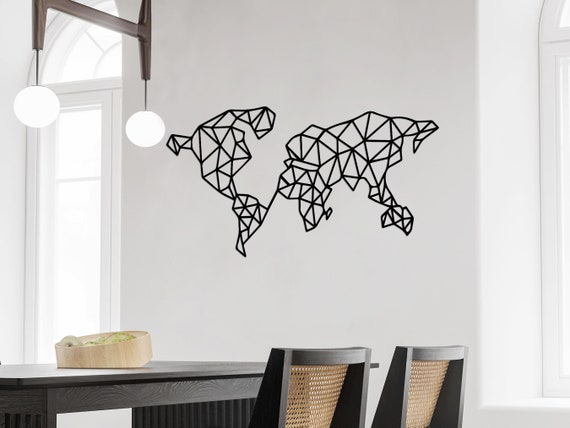 Metal World Map Sign Map Metal Wall Art Metal Wall - Etsy UK