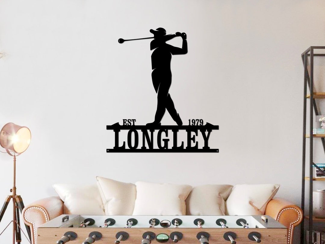 Custom Golf Sign, Golf Metal Wall Art, Custom Name Golf Sign ...