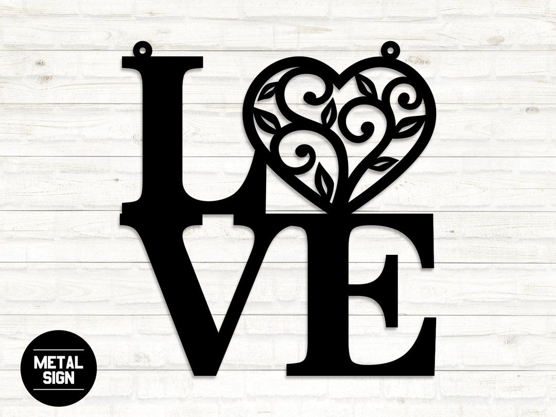 Love Sign, Love Metal Sign, Love Letter Wall Hanging, Love Metal Wall ...