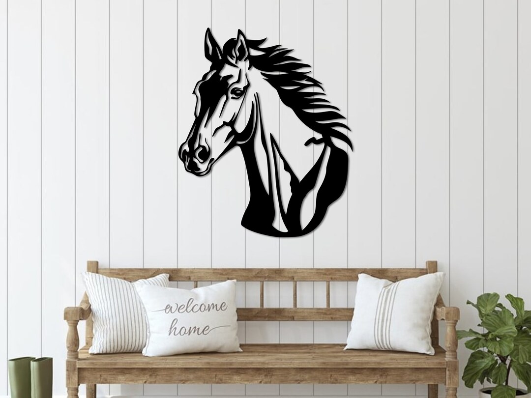 Horse Metal Sign | Metal Horse Sign Metal Wall Art | Horse Head Art ...