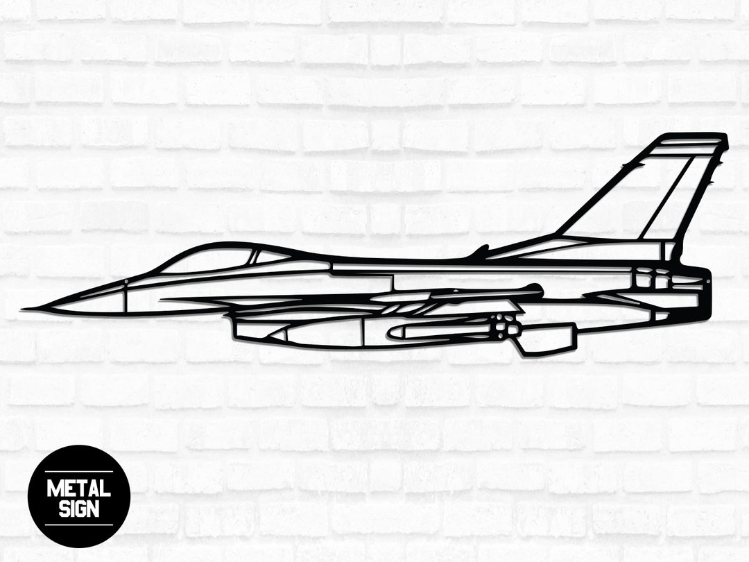 F-16 Metal Wall Art, Falcon Silhouette, F16 Wall Art, Fighter Jet Decor ...