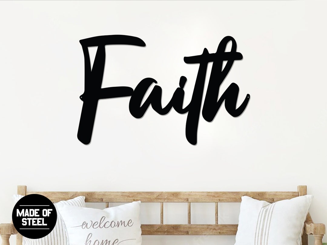 Faith Sign, Faith Metal Word, Faith Metal Sign, Faith Script Word Sign ...