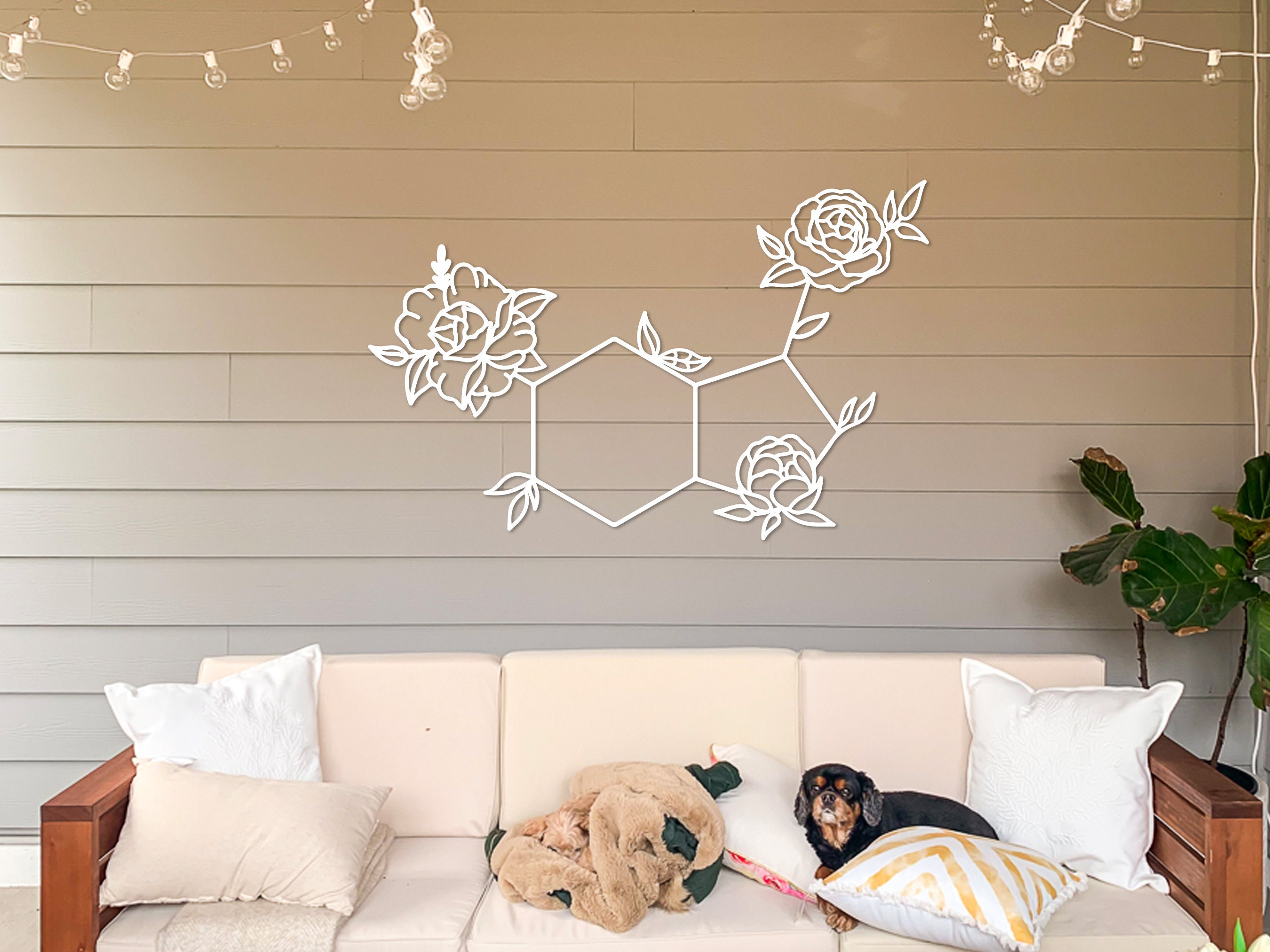 Serotonin Metal Wall Art Serotonin Molecule Decor Serotonin - Etsy