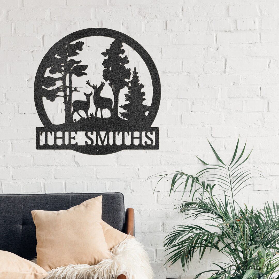 Personalized Cabin Sign, Metal Customized Family Name Sign ...