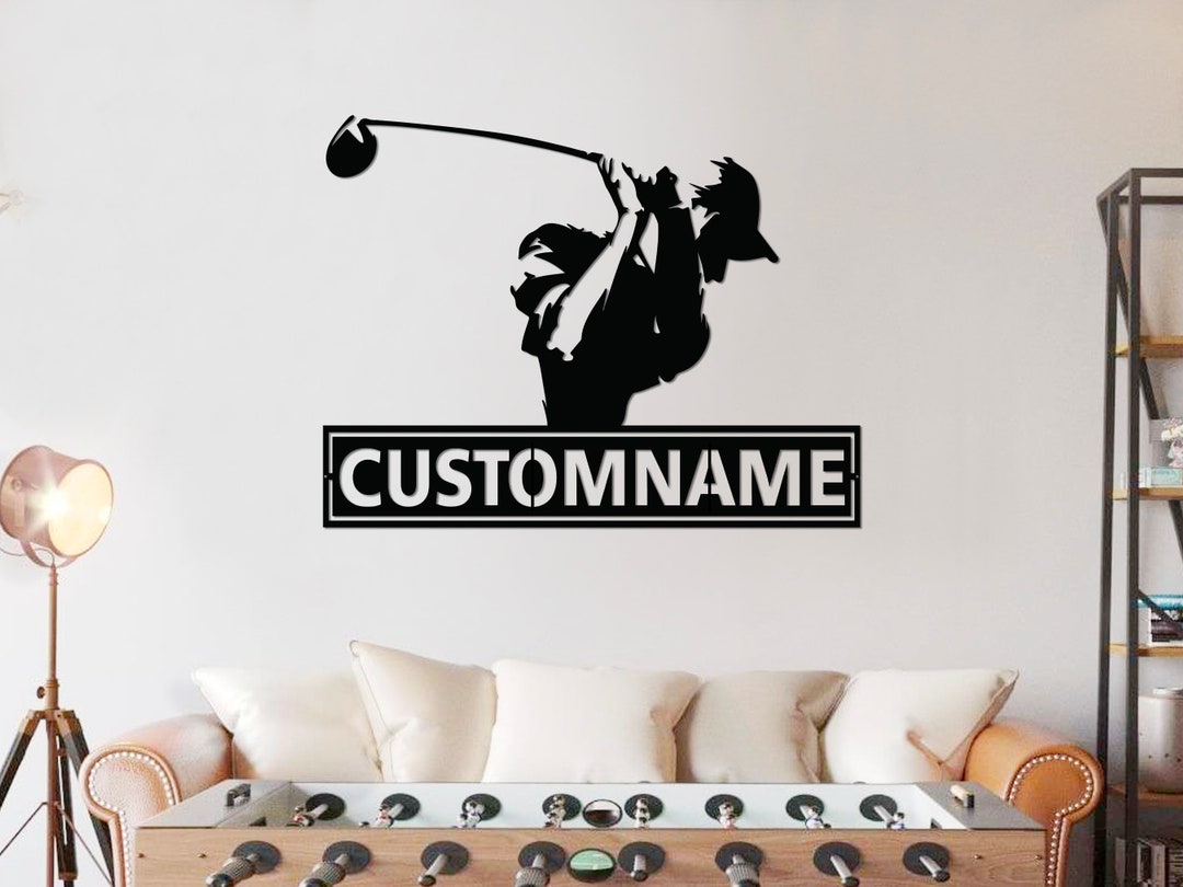 Custom Golf Sign, Golf Metal Wall Art, Custom Name Golf Sign ...
