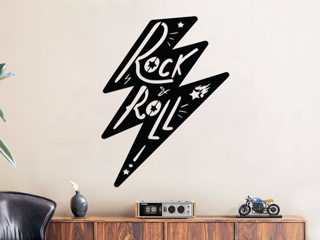 Rock N Roll Wall Art, Metal Rock and Roll Decor, Rock and Roll Sign ...