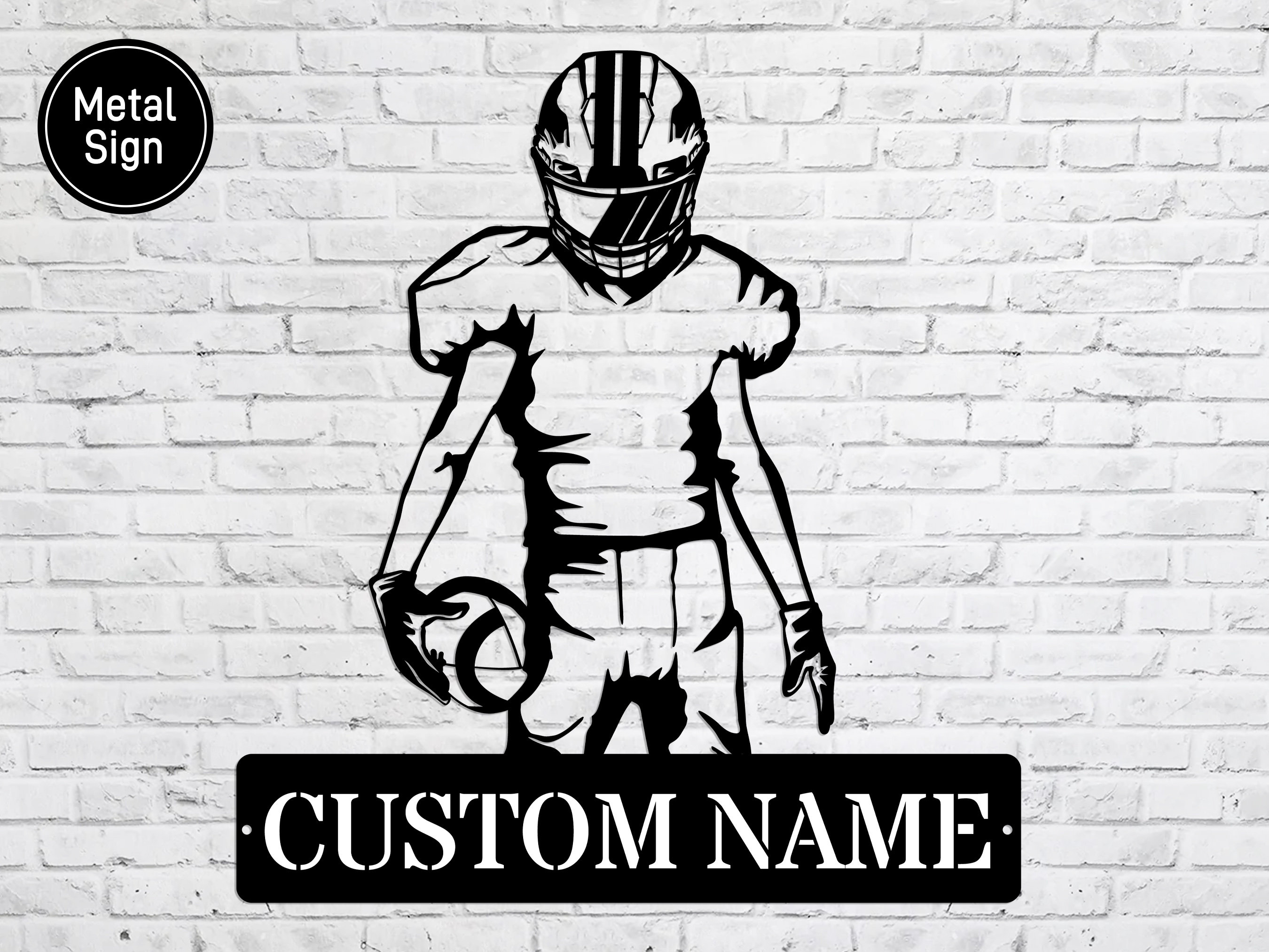 Personalized Football Sign Football Metal Wall Art Custom - Etsy
