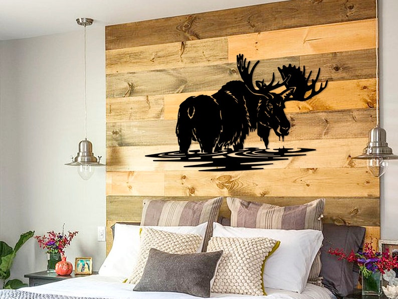 Moose Metal Art Metal Moose Sign Wildlife Decor Hunting - Etsy