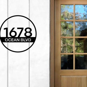 Home Address Sign Circle, House Numbers Sign, Metal House Number Sign ...