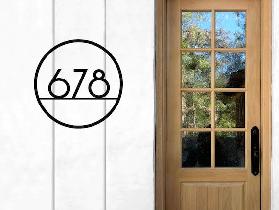 House Number Sign Circle Home Numbers Sign Metal House - Etsy