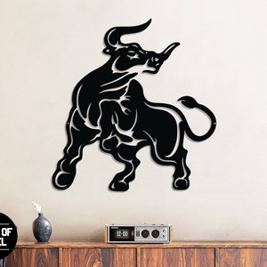 Bull Sign, Metal Bull Wall Art, Bull Gifts, Gift for Bull Lovers ...