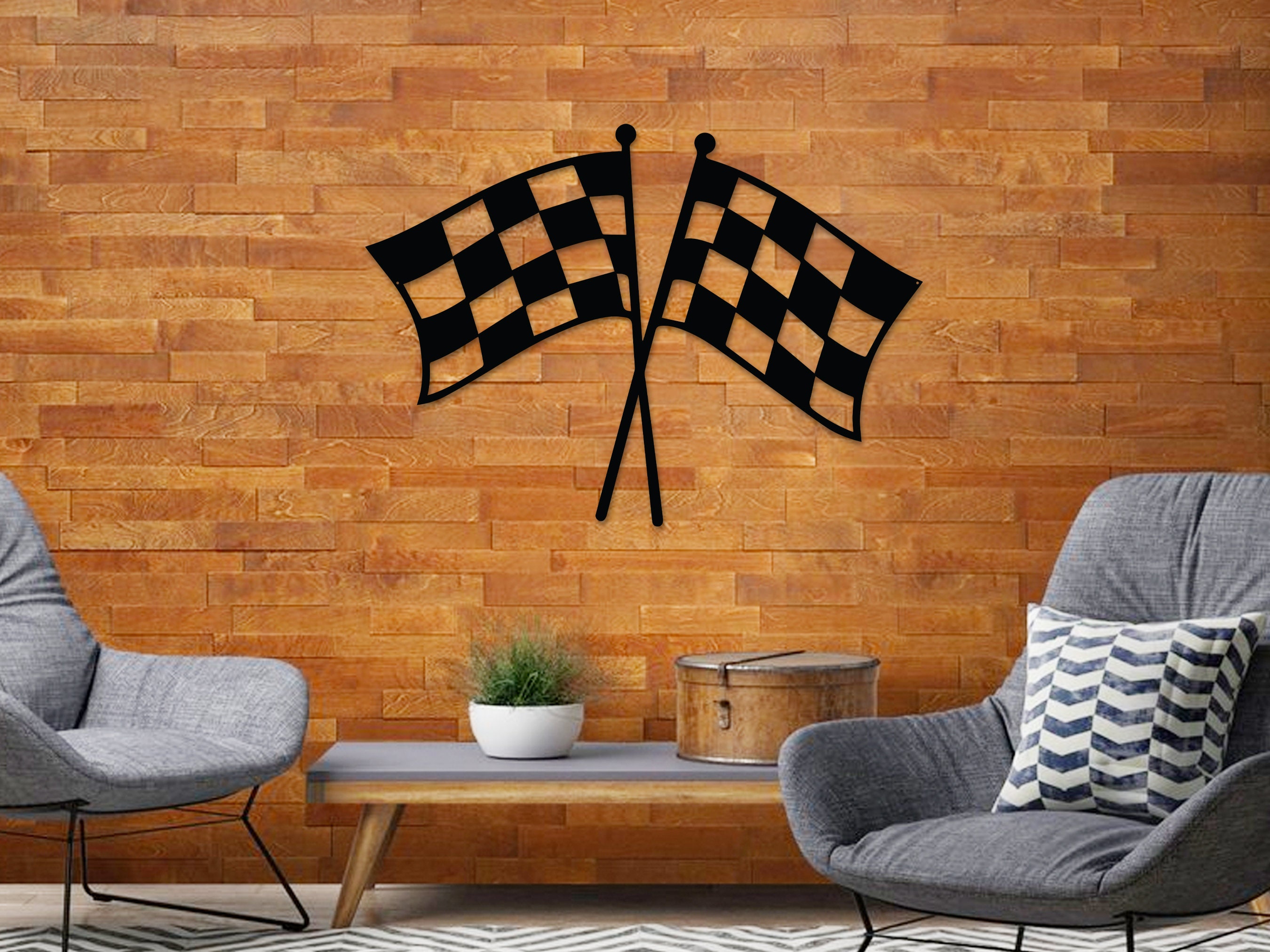 Metal Checkered Racing Flags Sign Race Car Sign Racing Sign - Etsy