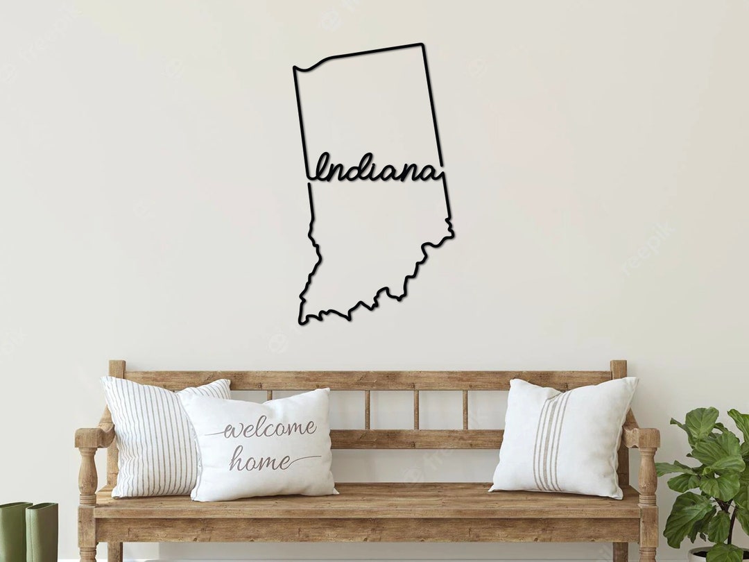 Indiana Sign, Indiana Wall Art, Metal Indiana Poster, Indiana Metal ...