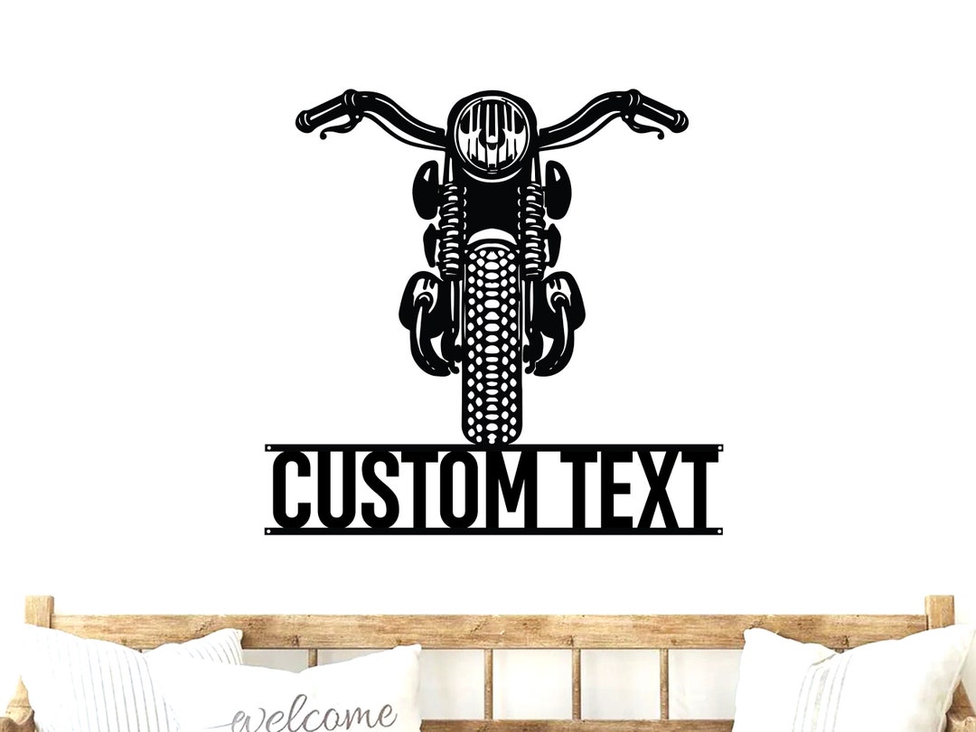 Biker Metal Wall Decor, Chopper Sign, Personalized Biker Name Sign ...