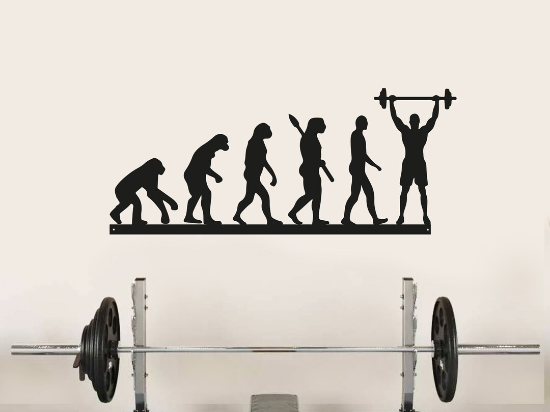 Gym Evolution Sign, Metal Funny Gym Wall Art, Gym Metal Sign, Home Gym ...