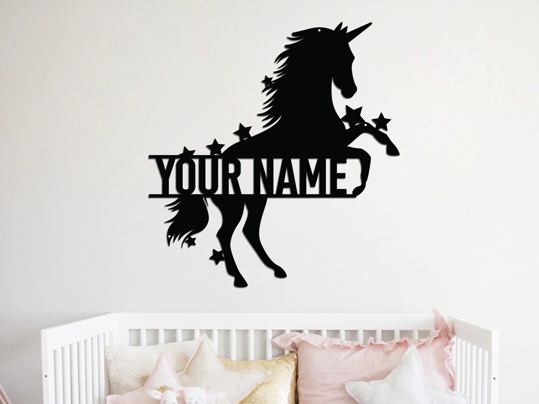 Unicorn Sign, Metal Unicorn Name Sign, Nursery Decor, Kids Name Sign ...