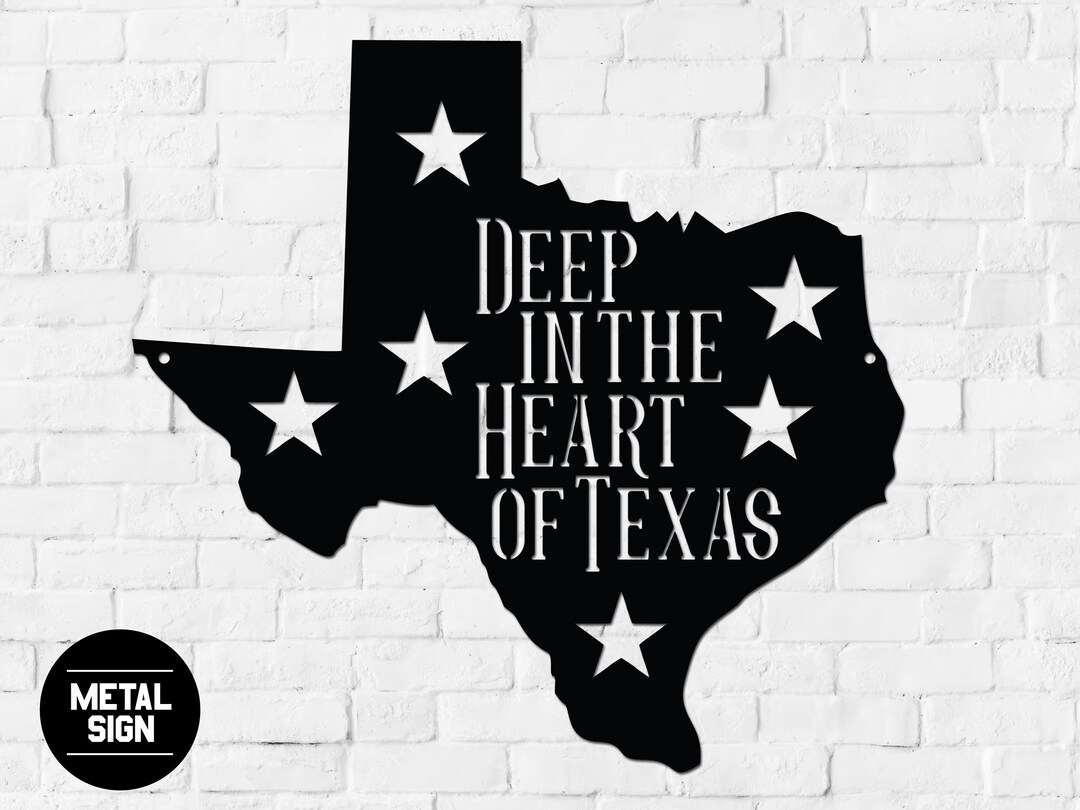 Heart of Texas Sign Metal, State of Texas Decor, Texas Wall Art, Texas ...