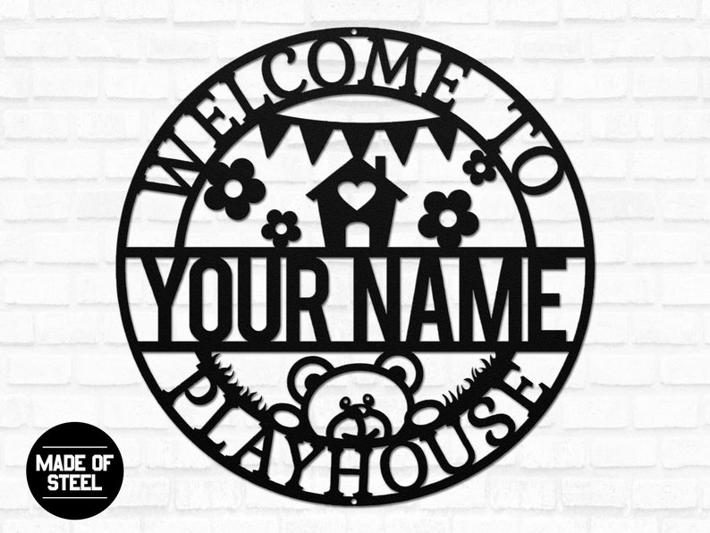 Custom Playhouse Sign Metal Treehouse Wall Art Playhouse - Etsy