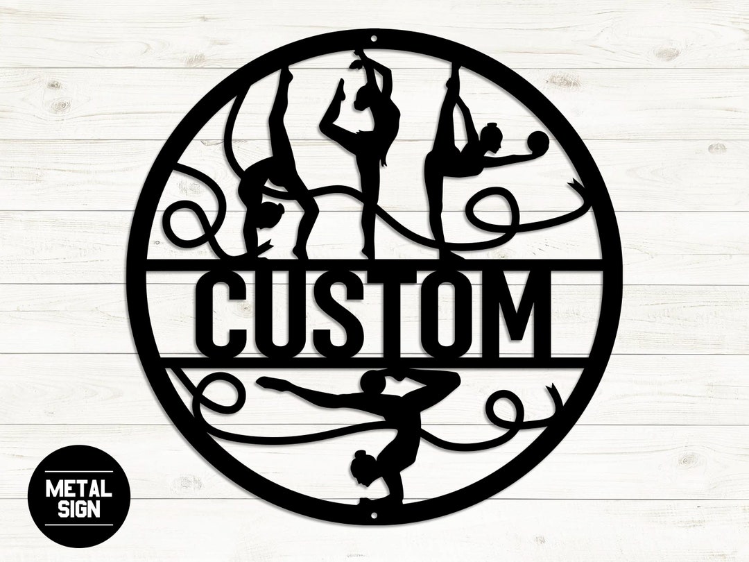 Personalized Gymnastics Metal Sign, Gymnast Wall Decor, Girl Gymnastics ...
