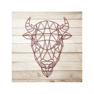 Bison Buffalo Metal Wall Art, Geometric Buffalo Sign Decoration for ...