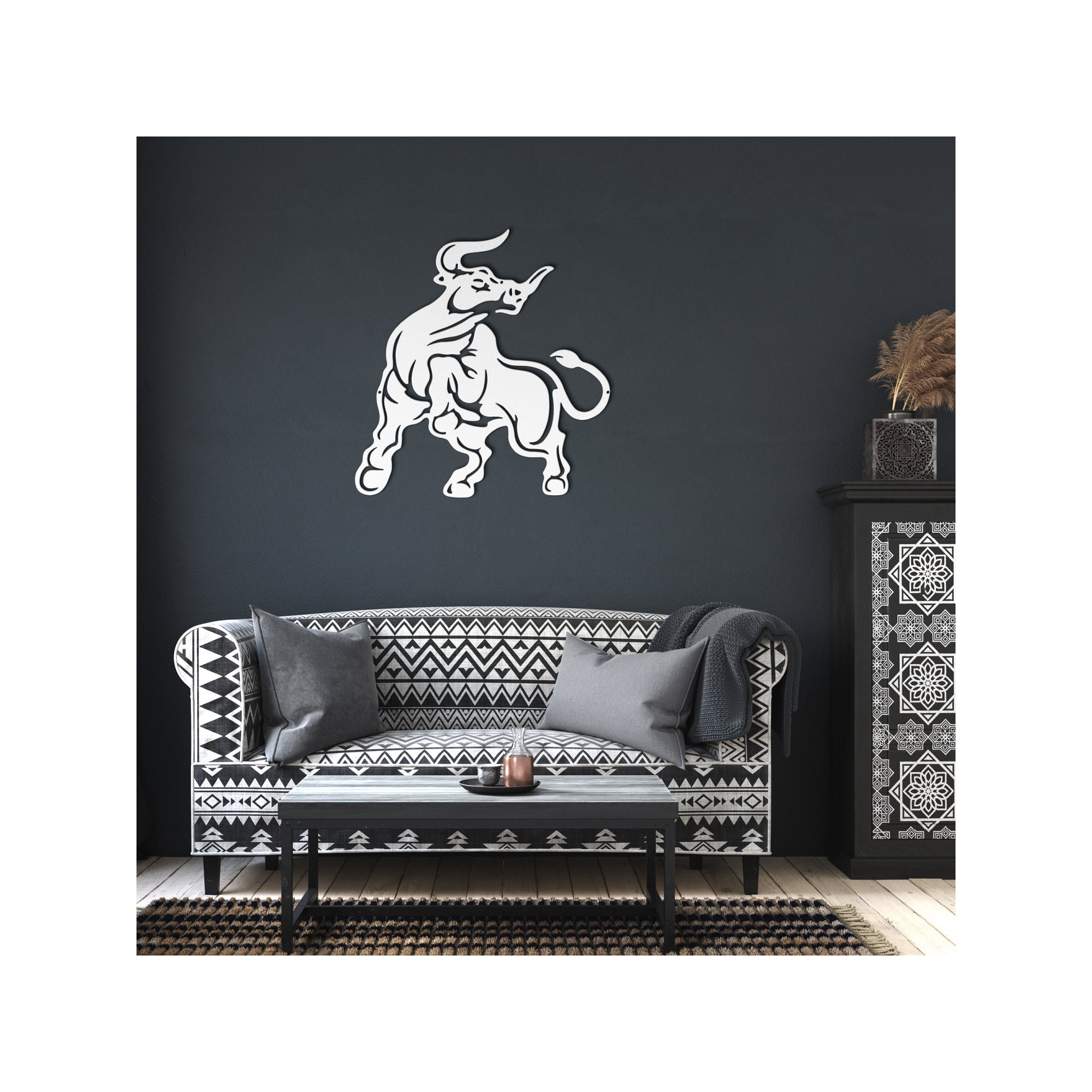 Bull Sign, Metal Bull Wall Art, Bull Gifts, Gift for Bull Lovers ...