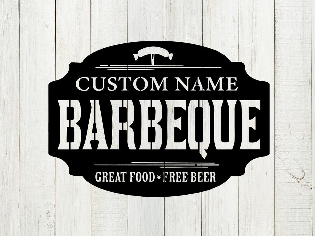 Personalized BBQ Metal Sign, Outdoor Wall Decor, Backyard Metal Wall ...