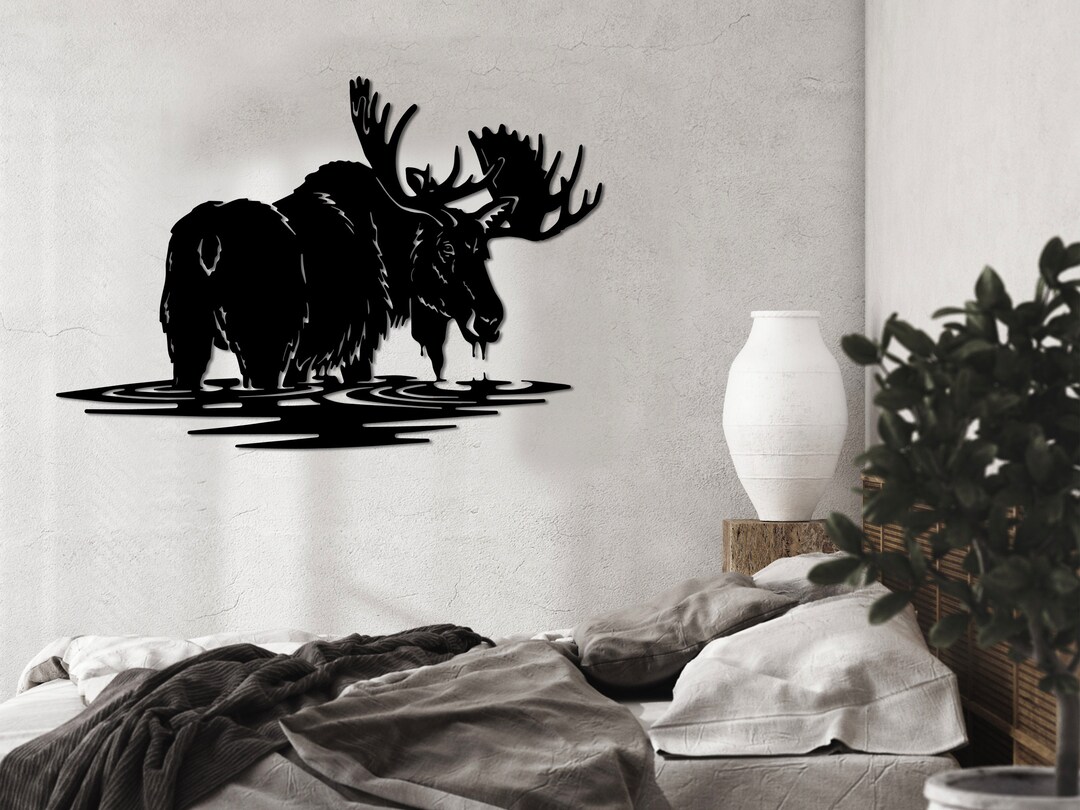 Moose Metal Art, Metal Moose Sign, Wildlife Decor, Hunting Gift, Moose ...