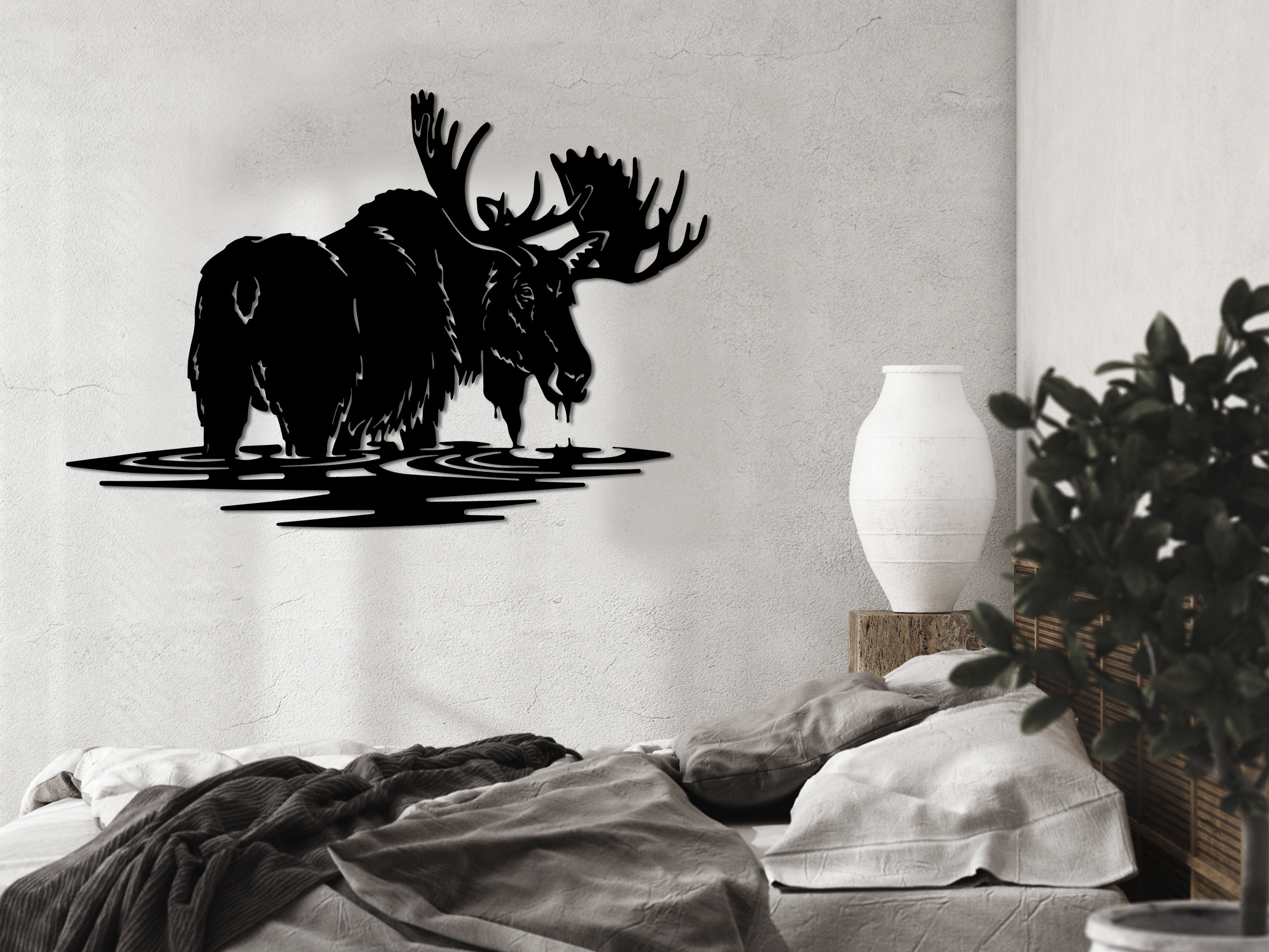 Moose Metal Art Metal Moose Sign Wildlife Decor Hunting - Etsy