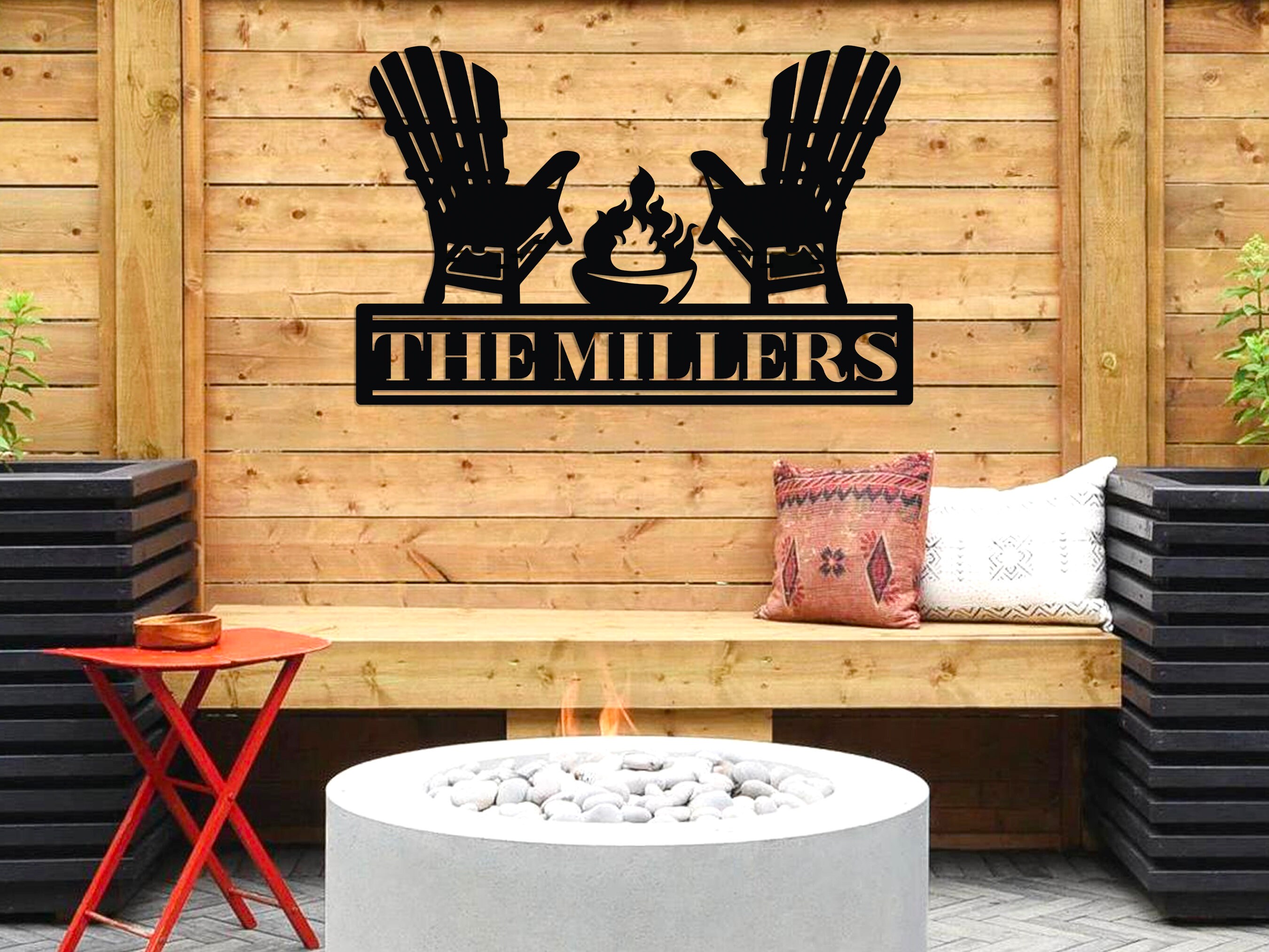 Personalized Campfire Sign, Metal Wall Decor, Last Name Camping Sign ...