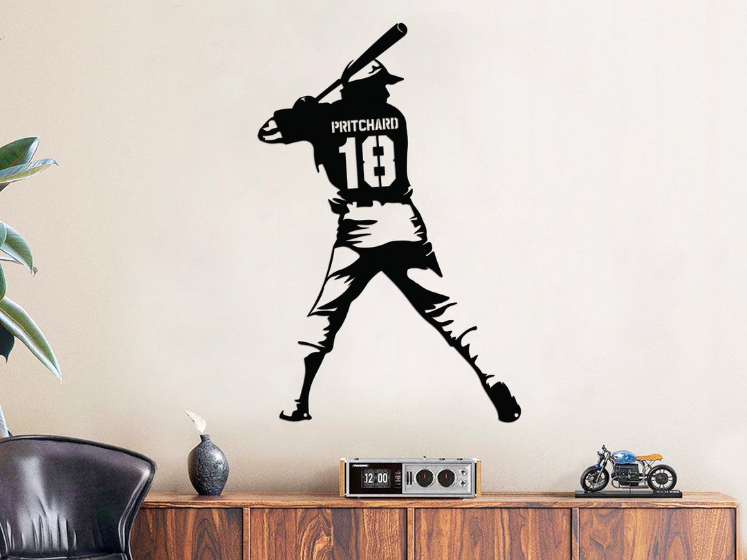 Custom Baseball Sign, Metal Personalized Baseball Wall Art, Custom Name ...