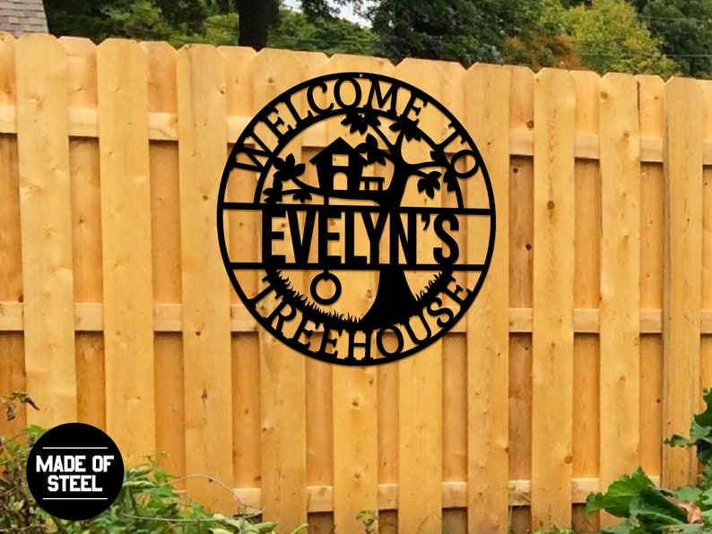 Custom Treehouse Sign Vintage Style Tree House Wall Art Tree - Etsy