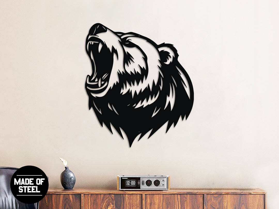 Bear Head Metal Sign, Bear Sign, Bear Wall Art, Bear Wall Decor ...