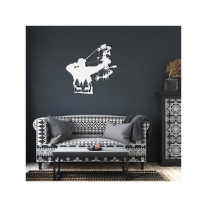 Bow Hunting Metal Wall Art, Bow Hunting Sign, Hunting Decorations, Deer ...