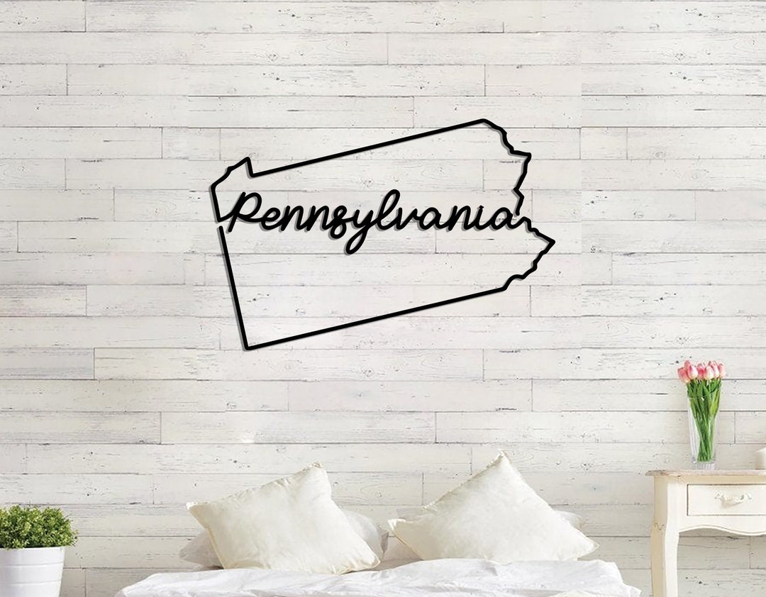 Pennsylvania Sign, Pennsylvania Metal Sign, Metal State Sign Wall Art ...