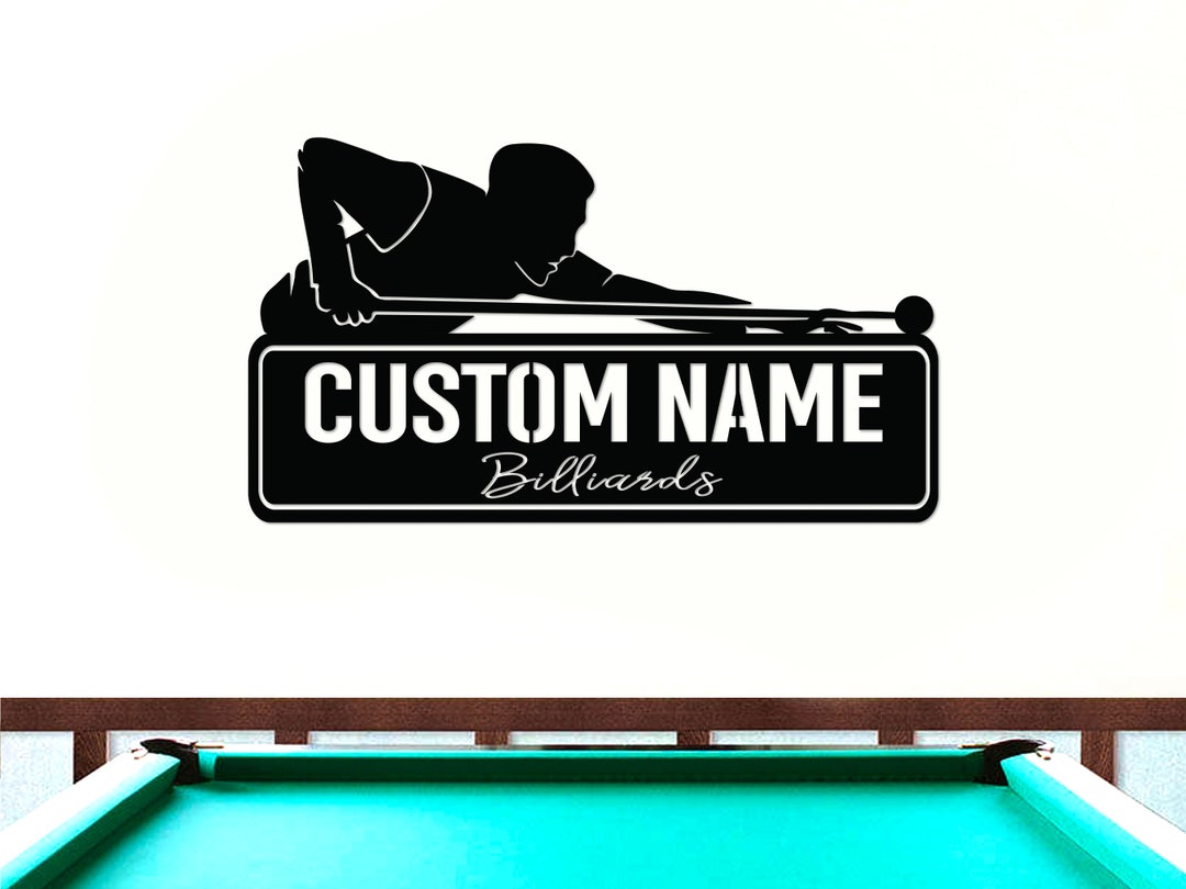 Personalized Billiards Metal Sign, Custom Billiards Sign, Pool Metal ...