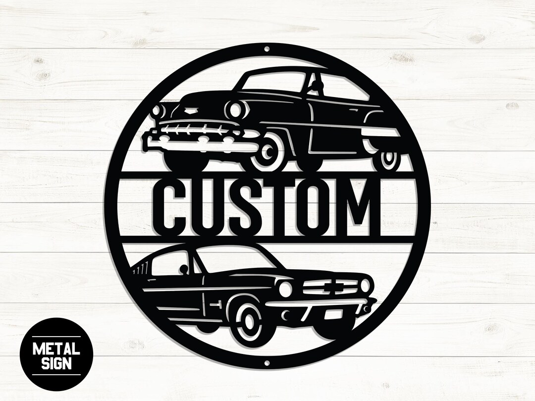 Personalized Garage Sign, Custom Car Sign, Garage Wall Art, Classic Car ...