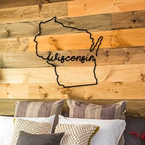 Wisconsin Sign, Wisconsin Metal Sign, Metal State Sign, Metal Wall Art ...