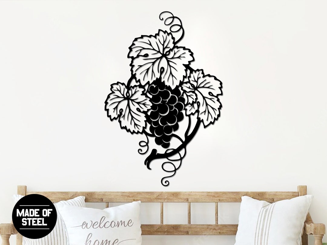 Grapes Metal Art, Grapes Metal Wall Art, Farmhouse Decor, Wine Metal ...
