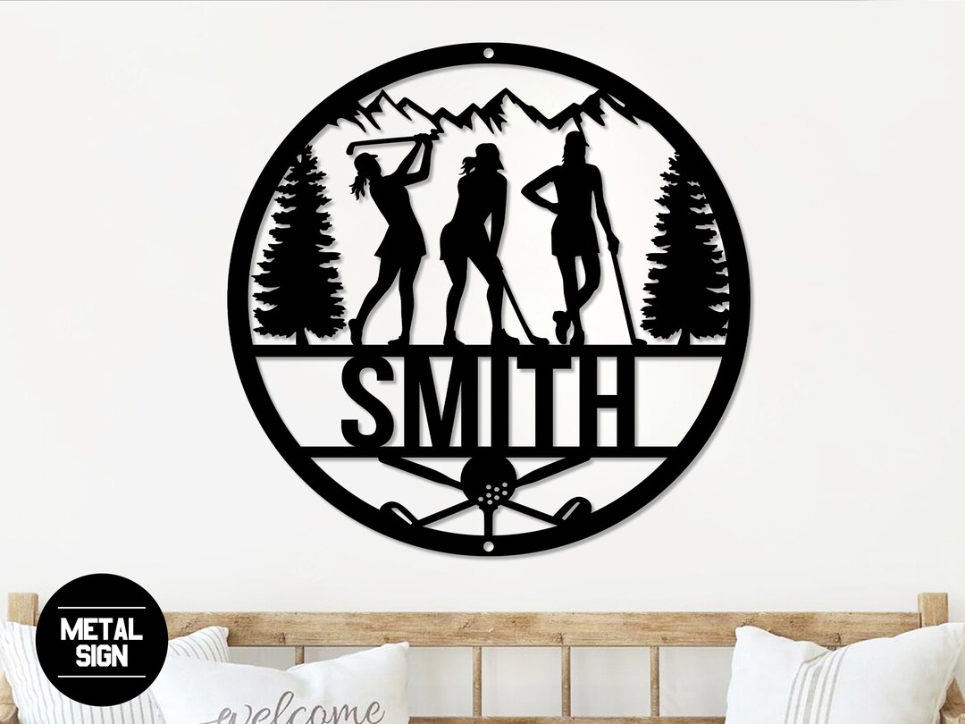 Custom Women's Golf Sign, Metal Art, Golf Wall Decor, Personalized ...