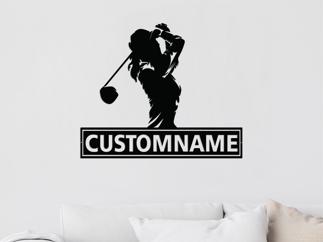 Custom Golf Sign, Women's Golf Metal Wall Art, Name Golf Sign ...