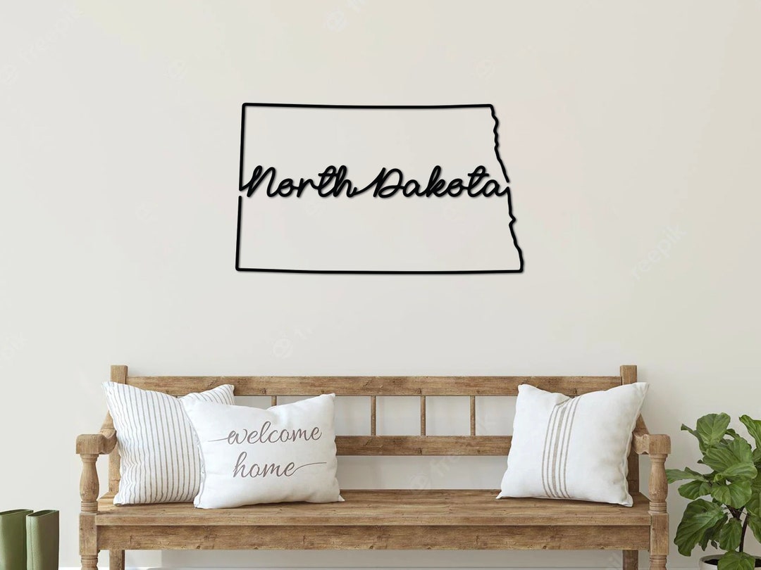 North Dakota Sign, North Dakota Wall Art, Metal North Dakota Poster ...