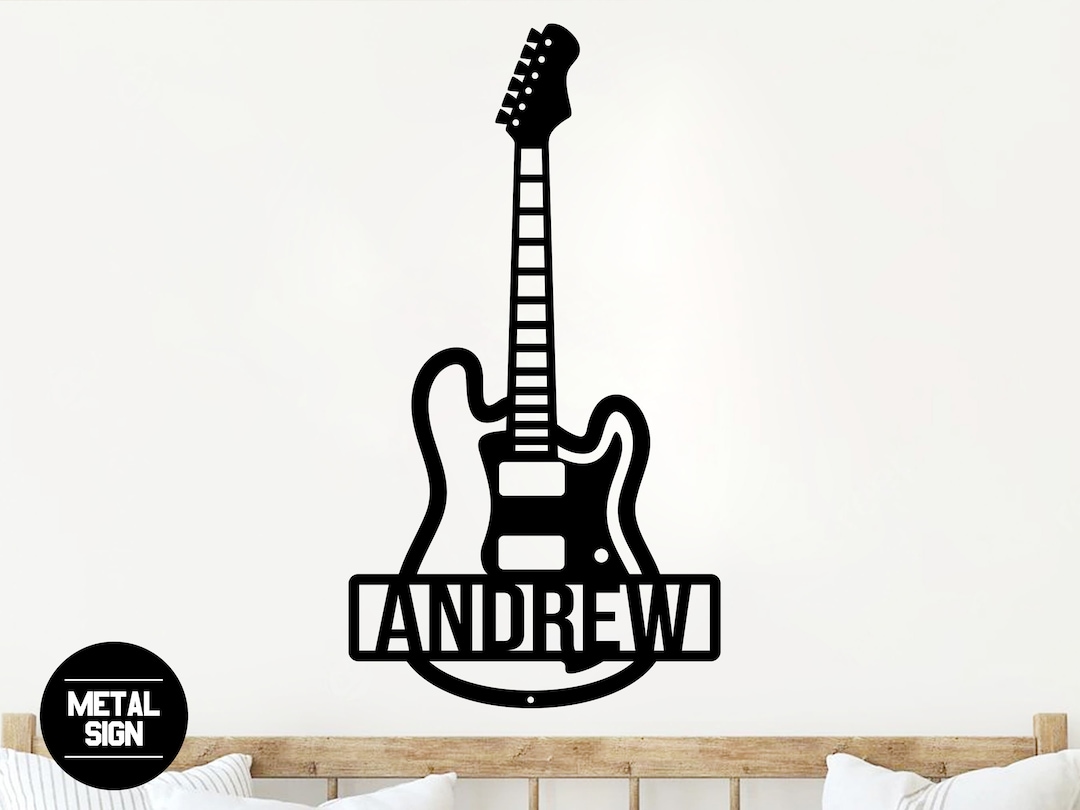 Personalized Guitar Sign, Custom Guitar Wall Art, Music Wall Art ...