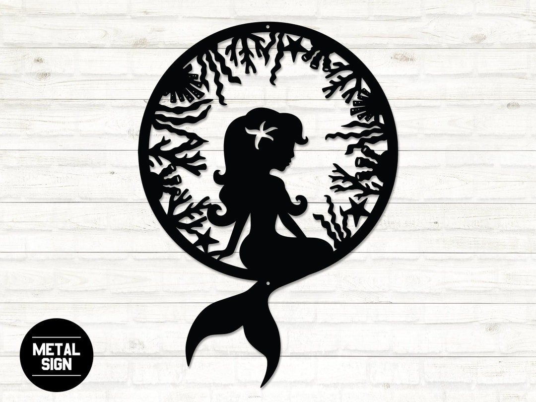 Mermaid Sign, Mermaid Metal Wall Art, Mermaid Gift for Girls, Girls ...