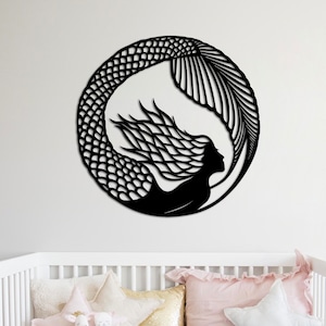 Mermaid Sign, Mermaid Metal Sign, Mermaid Metal Wall Art, Girls Room ...