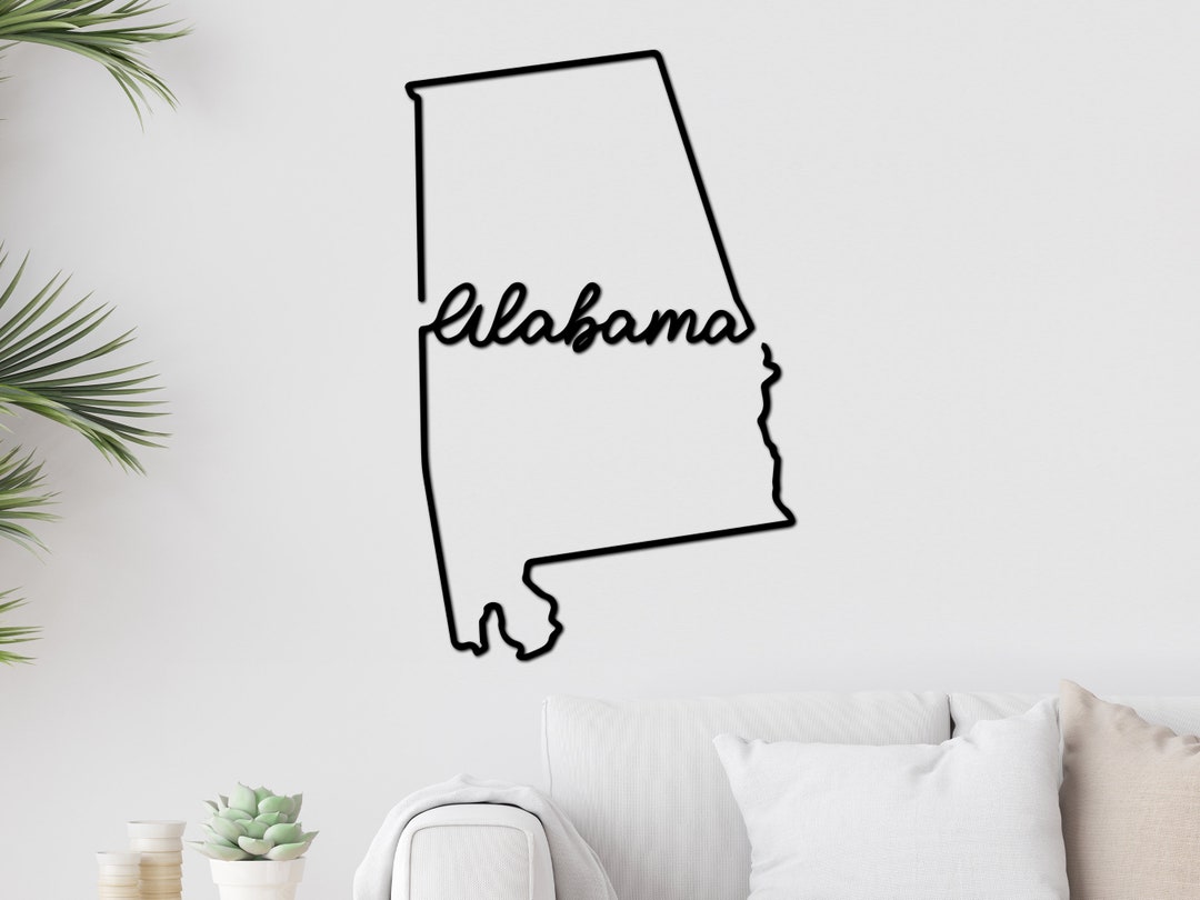 Alabama Metal Sign | State of Alabama Sign, Metal Alabama Sign, Alabama ...