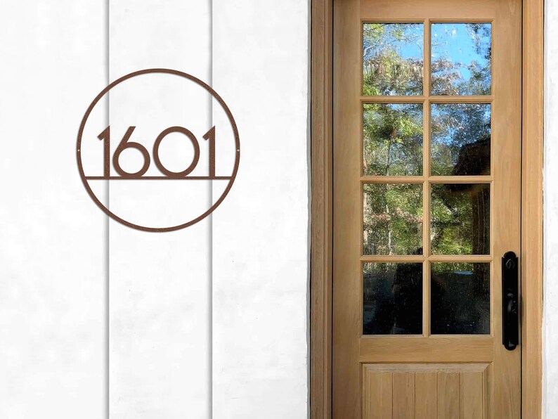 House Number Sign Circle, Home Numbers Sign, Metal House Number Sign ...