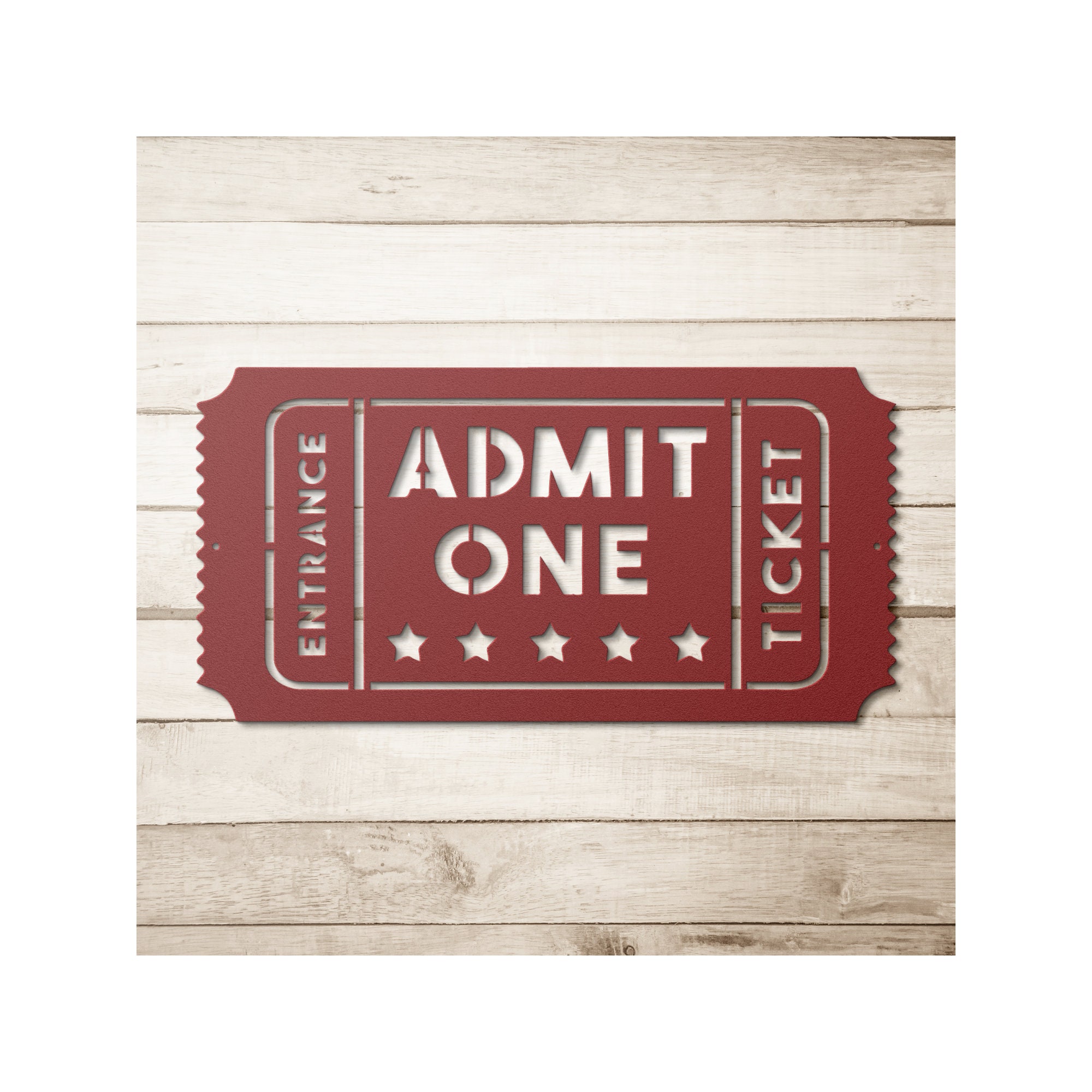 Admit One Movie Ticket Movie Theater Sign Metal Movie Ticket - Etsy