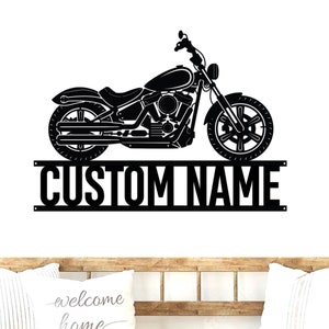 Biker Metal Wall Decor, Chopper Sign, Personalized Biker Name Sign ...