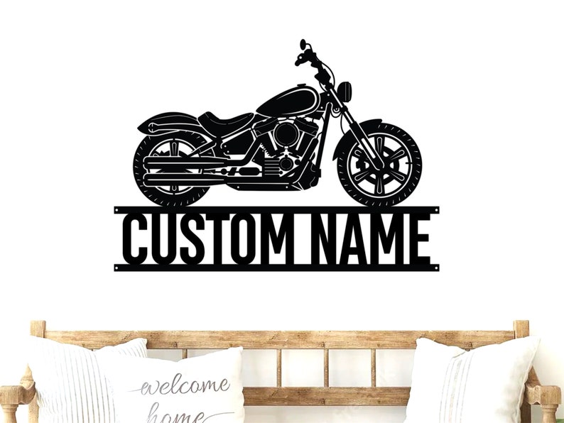 Biker Metal Wall Decor Chopper Sign Personalized Biker Name - Etsy