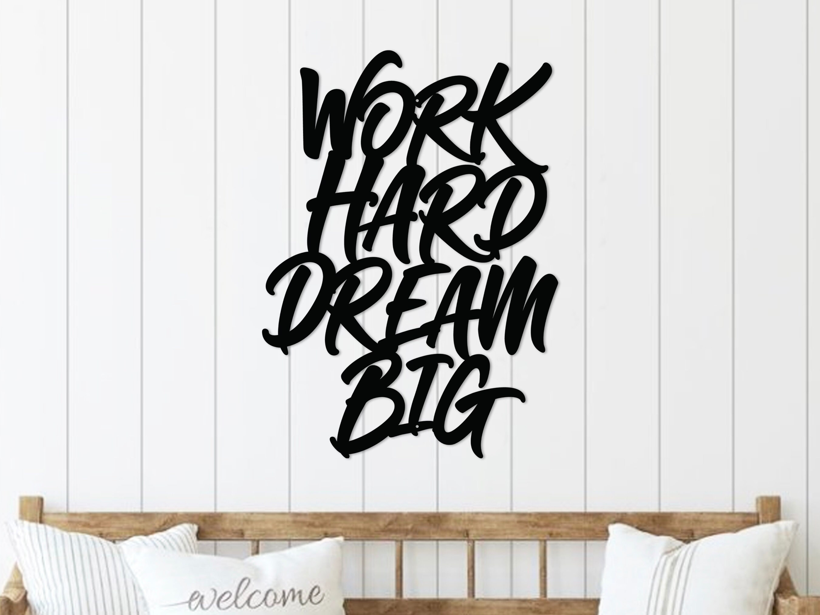 Work Hard Dream Big Sign Motivational Sign Home Gym Decor - Etsy